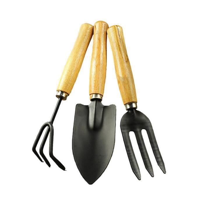 AVANC Kit 3x Bêche Râteau Fourche Outil Jardinage Nettoyage Excavation ...