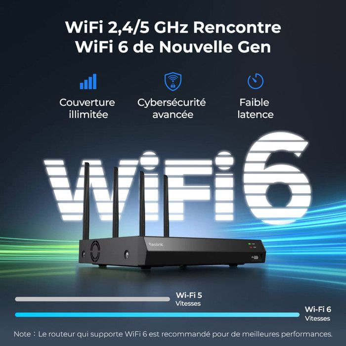 Reolink Caméra de Surveillance NVR Wi-Fi 6 12 Canaux,Enregistrement 24h ...