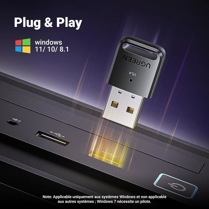 UGREEN Dongle Bluetooth 5.4 Clé USB PC Adaptateur Faible Latence pour Clavier Souris Casque ...