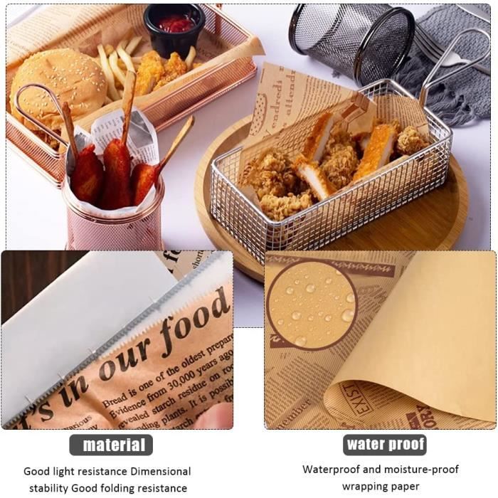 50 Feuilles Papier Emballage Alimentaire Fromage Feuilles de Papier ...