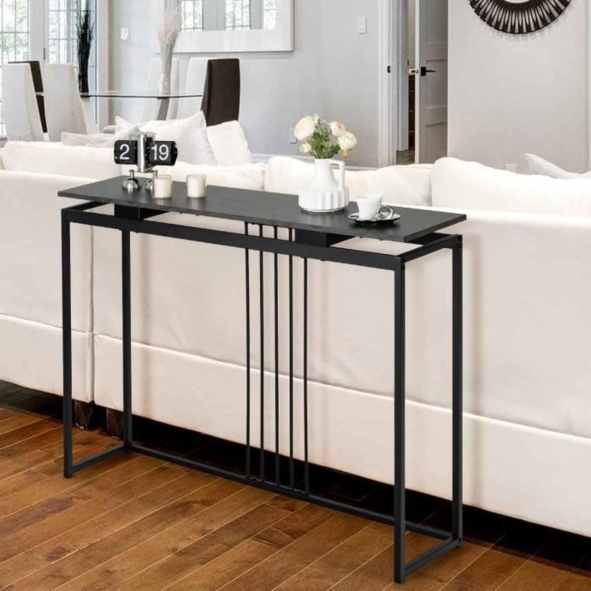 GIANTEX Console Meuble Entrée à 1 Etage en Effect Marbre,Table Console ...