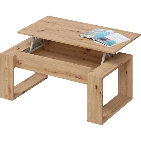 Habitdesign Modèle Nova Table basse relevable pour salon, table d ...