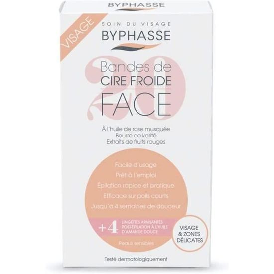 Bandes de cire froide visage zones délicates peaux sensibles (20 bandes ...