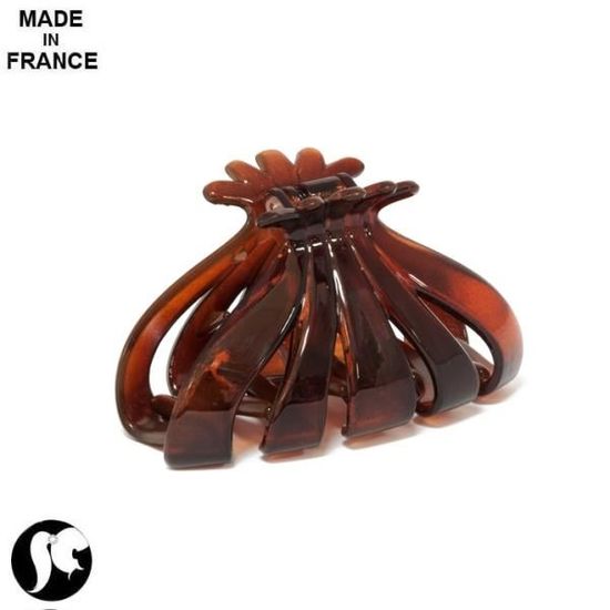 Pince crabe pour cheveux en plastique marron 8 cm - Cdiscount Au quotidien