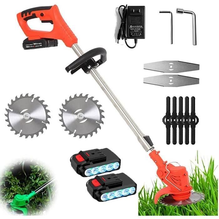 Coupe Bordure sans Fil avec Batterie Tondeuse Gazon portative avec Roues Dbroussailleuse ...