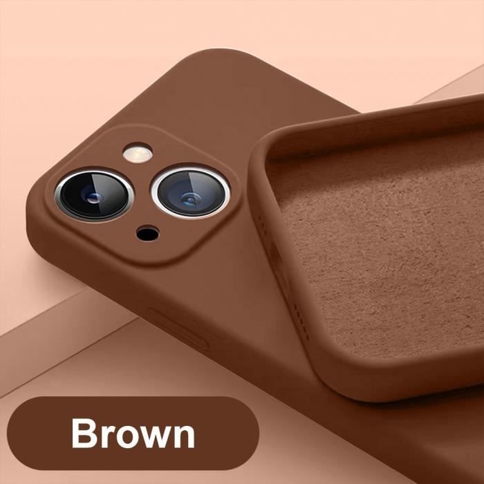 Marron-Pour iPhone XR-Coque arrière antichoc en silicone liquide pour ...