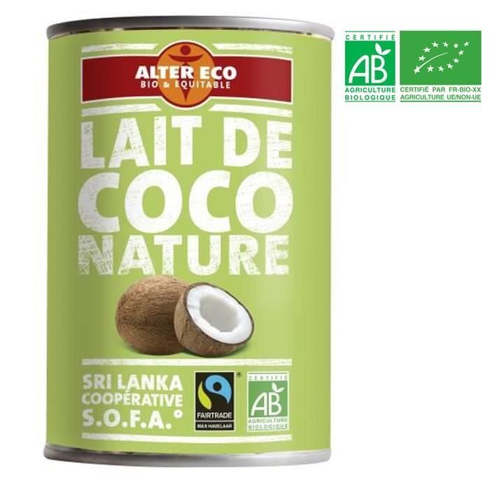ALTER ECO Lait de Coco Nature Bio 400ml - Cdiscount Au quotidien