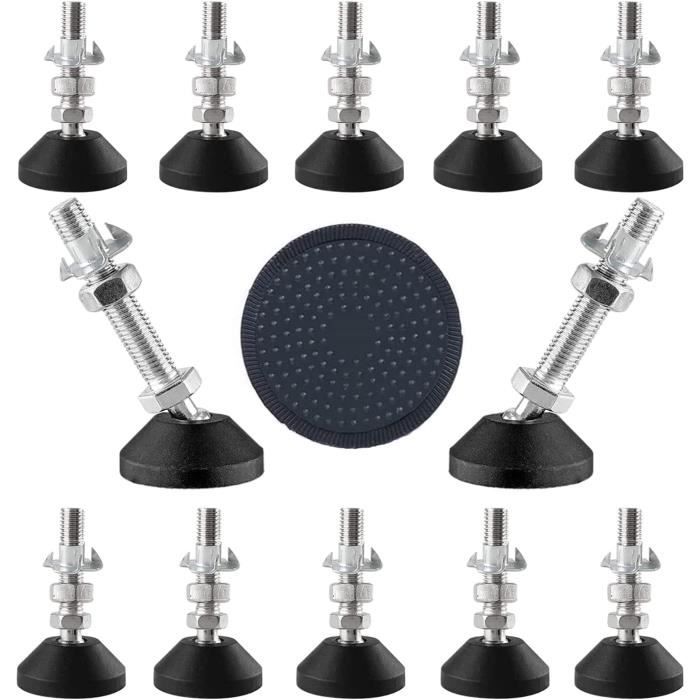 Lot de 12 pieds de nivellement - M10 x 50 x 50 mm - Peut supporter 450 ...