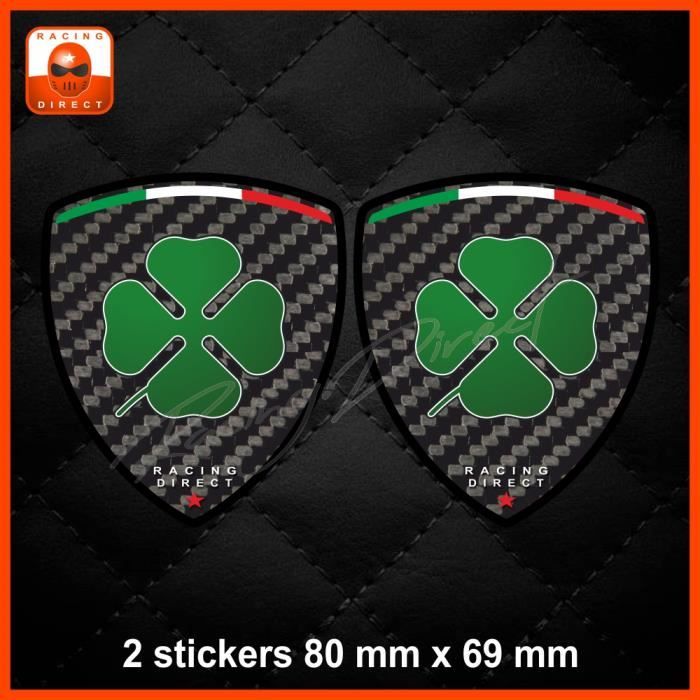 Sticker carbone ALFA ROMEO QUADRIFOGLIO VERDE Mito Giulietta Giulia ...