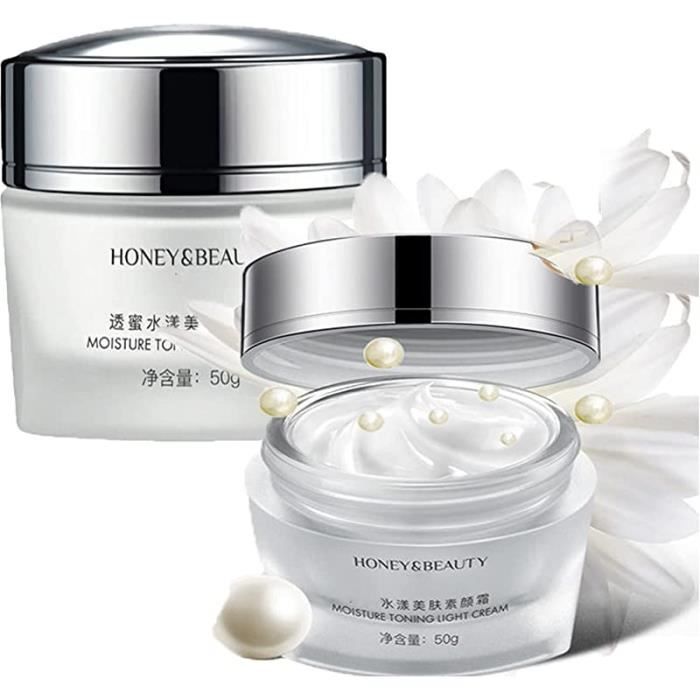 2 Bottle Honey Beauty Moisture Toning Light Cream,Hydrating Beauty Face Cream,Moisturizing Tone ...