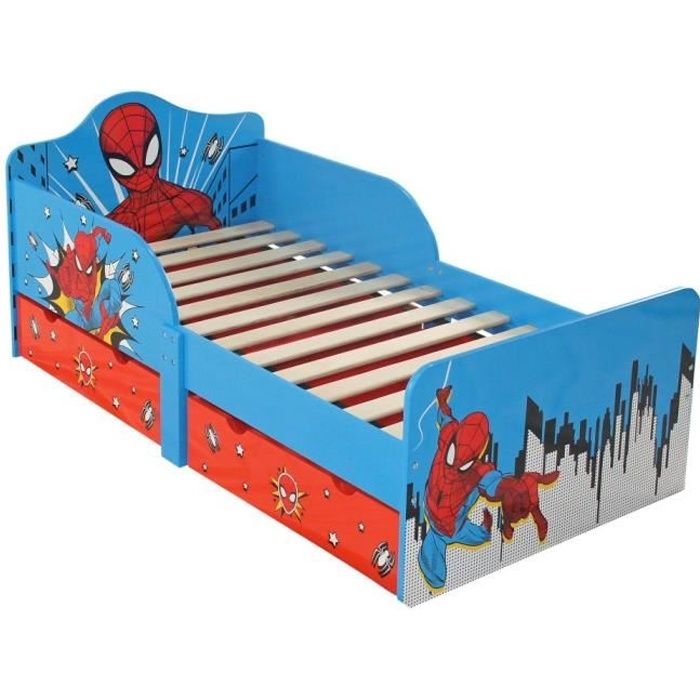 Lit pour enfants - MARVEL - Spiderman - Bois - Tiroirs de rangement ...