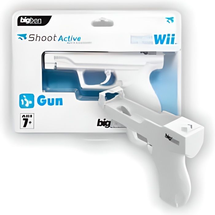Manette de jeu - BIGBEN - Wii gun - Sans fil - Blanc/Noir - Cdiscount ...