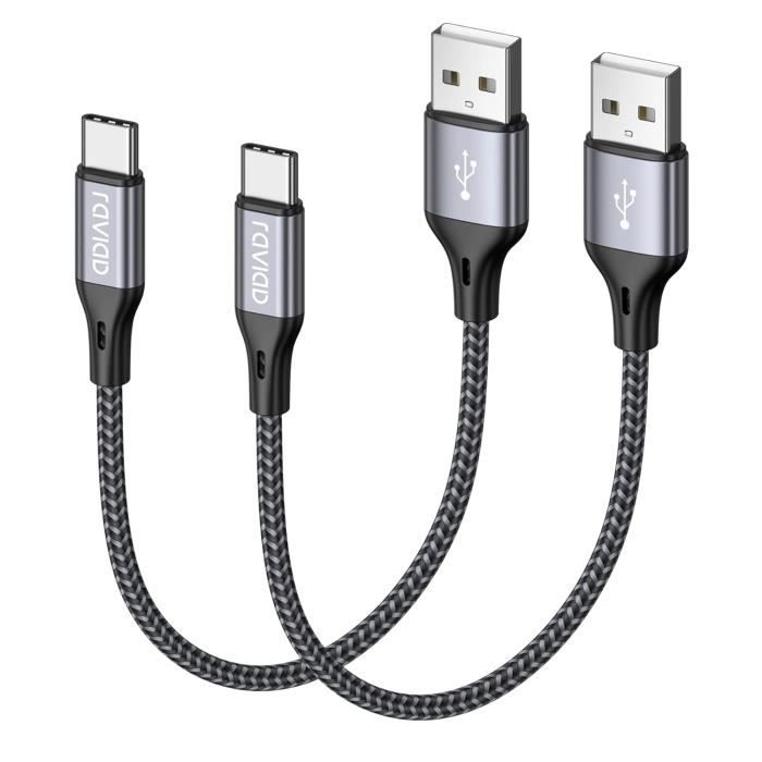 Câble Usb C [30Cm-Lot De 2 ], Cable Chargeur Usb C Charge Rapide 3A ...