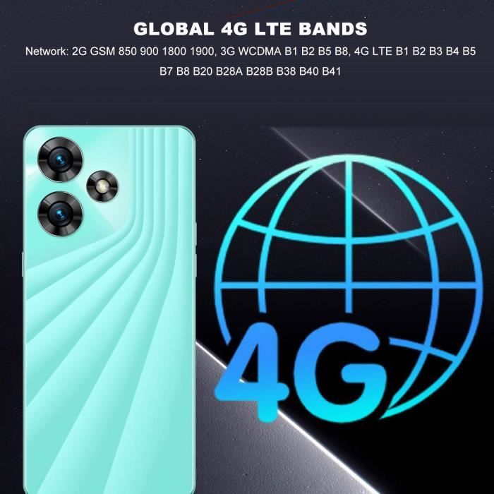 Téléphone 4G Lte Smartphone Ultra Fin 4G Lte, Écran De 6,53 Pouces ...