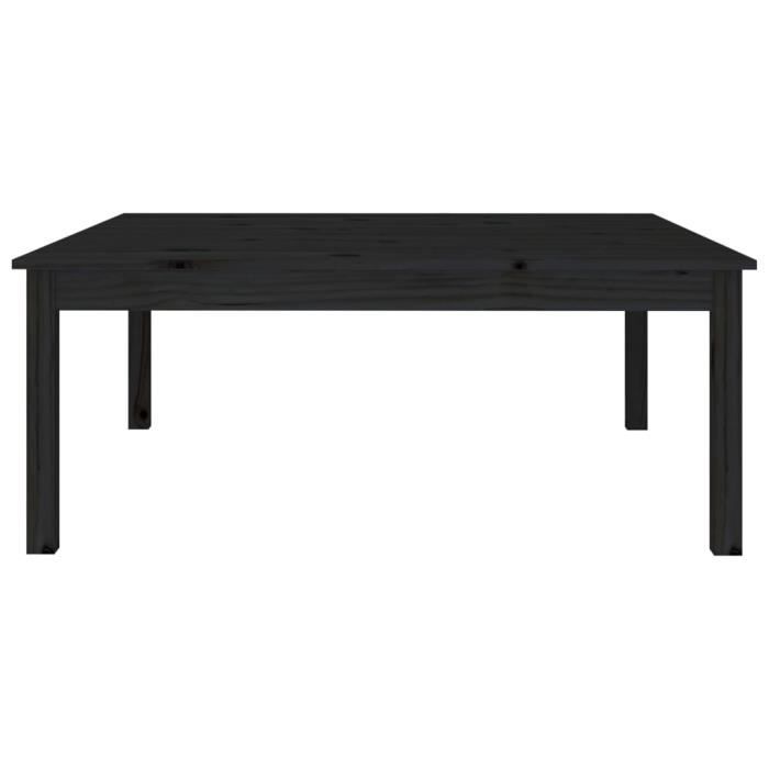 TAM Table basse Noir 100x100x40 cm Bois massif de pin A814293 85816 ...
