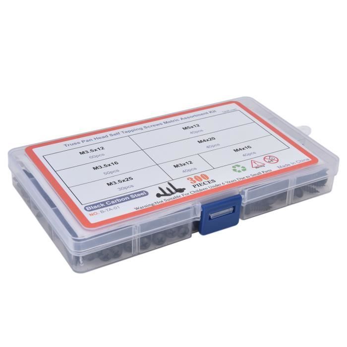 Fdit Cross Screw Assortment Kit 300Pcs Truss Head Self Tapping Screws ...