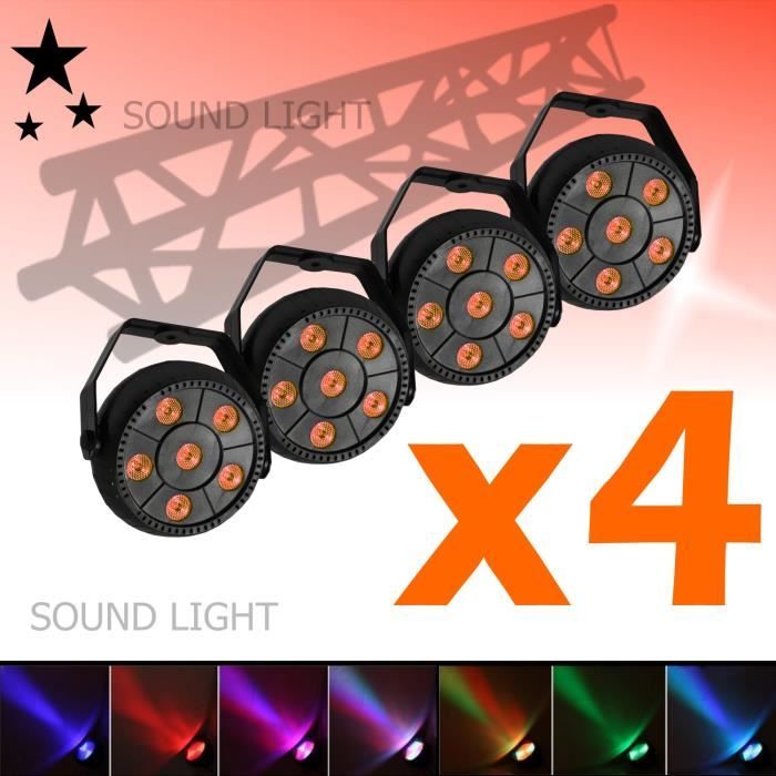 PACK de 6 JEUX DE LUMIERE SOUND LIGHT 6 COULEURS PUISSANTES PA DJ MIX ...