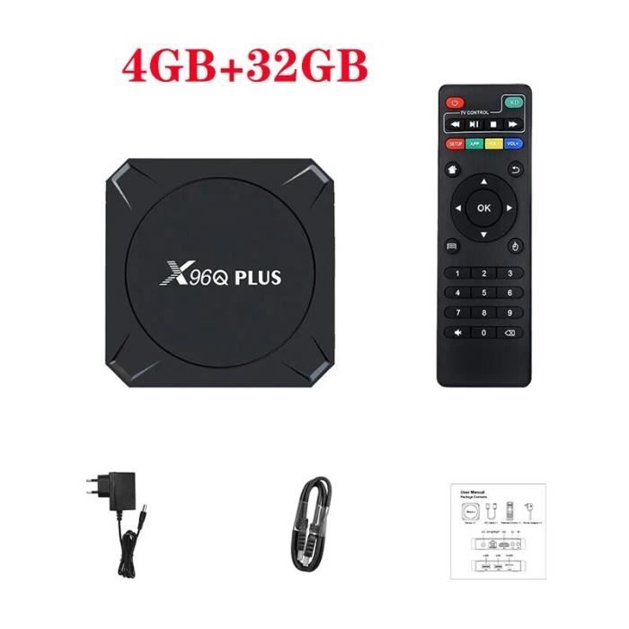 Décodeur Smart TV X96Q Plus,Android TV Box 2023,AllWinner H616,4K,lecteur multimédia,11.0,4 Go ...
