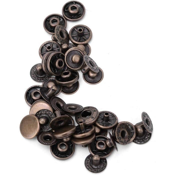 HEEPDD Boutons pression15mm, 50 Bouton Pression Metal Bouton ...