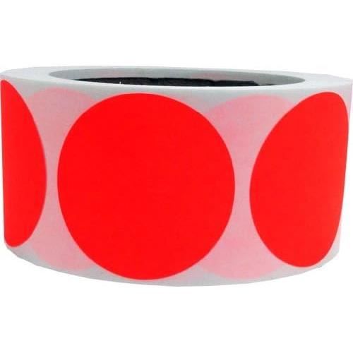 Rouges Fluorescents Autocollants De Cercle, 51 Mm 2 Pouce Étiquettes De ...