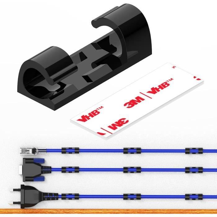 Clips Câbles Adhésifs Rangement De Câbles, Gestion De Câble Support ...