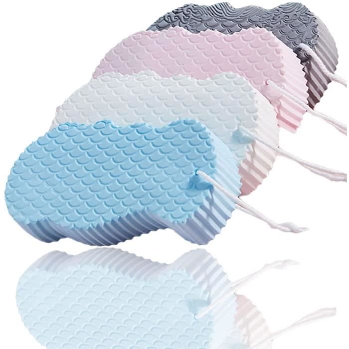 Éponge de Bain Exfoliante - ZHUODIKE - 4 PCS - Super Douce - Lavable ...