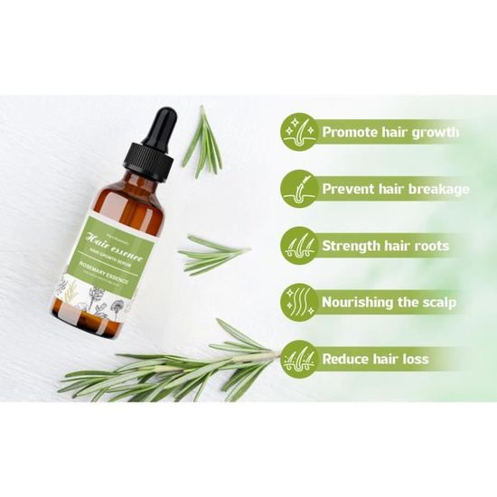 Huile de romarin pour cheveux, rosemary mint oil pour hommes femmes 60ml, sérum de cuir chevelu ...