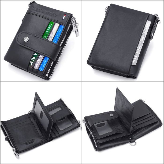 Portefeuille Homme En Cuir Véritable Blocage Rfid Porte Monnaie Homme ...