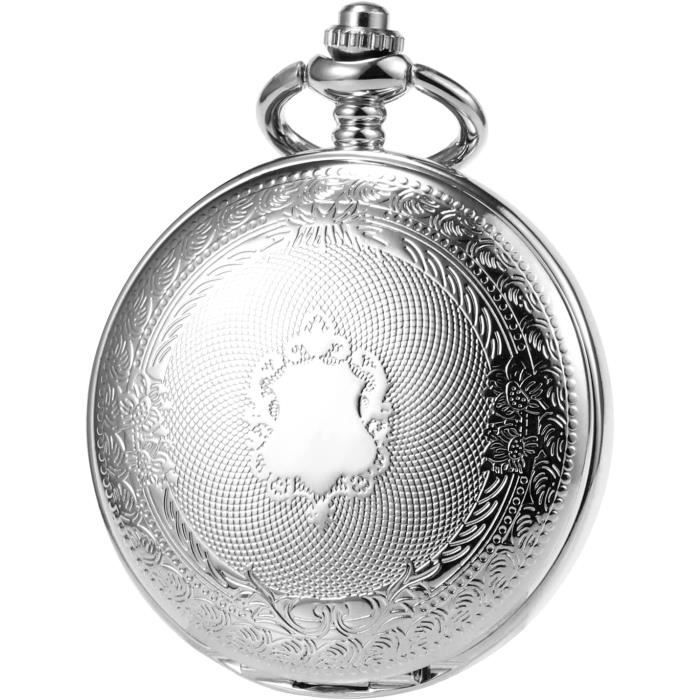 Montre De Poche Mécanique Rétro Pour Homme En Argent Avec Deux ...