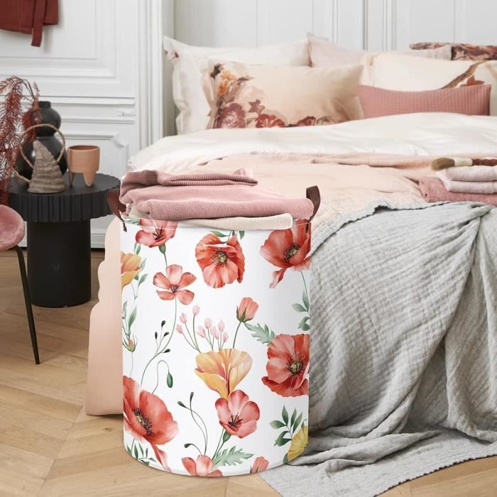 Paniers À Linge Sale Rose Fleur Élégant Pour Fille Femme Boîtes De ...