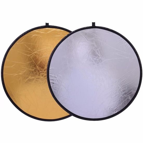 Réflecteur pliable 2 en 1 AIHONTAI - 28cm - rond - argent et or ...