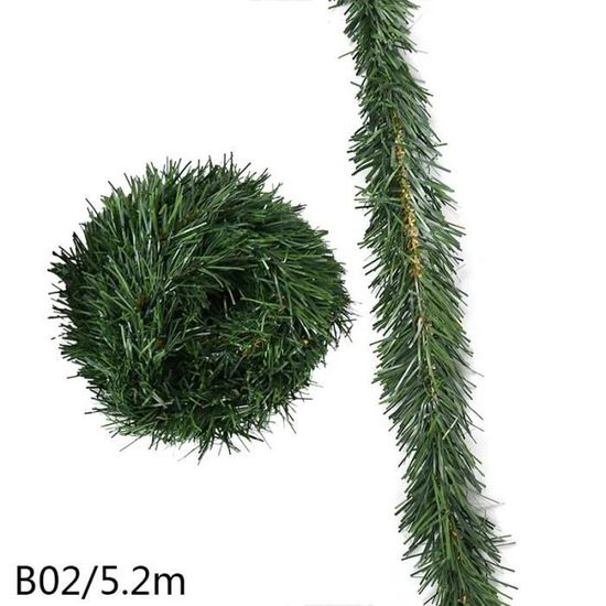 Guirlande de pin artificielle - B02 - 5.2 m - Décoration de Noël - Rotin - Intérieur - Cdiscount ...
