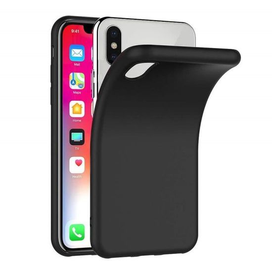 Cophone® Coque Noir iPhone XS , Housse etui noir en Gel TPU Silicone ...