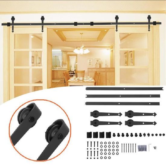 GAR® 8FT Rail Porte Coulissante Suspendu - Système de Voie Roue de ...