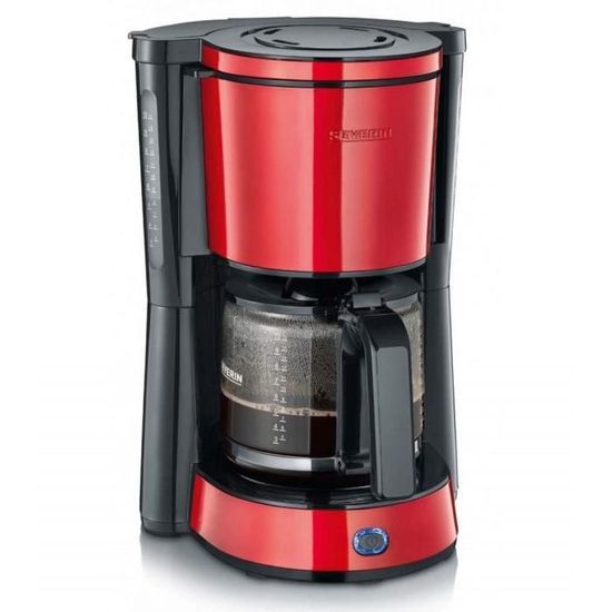 Severin cafetière electrique, Red Painted Stainless-Steel/Black ...