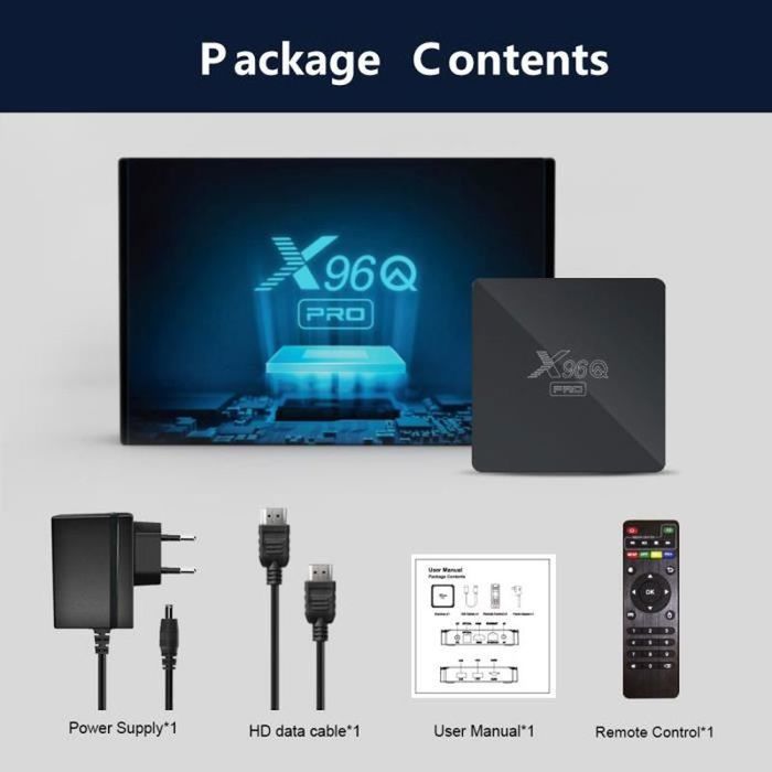 MEDIA STREAMER - BOX MULTIMEDIA Boîtier smart tv X96Q PRO android 10 ...