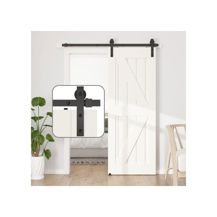 Système de Porte Coulissante Grange Loft Rail Noir 122 cm en Acier ...
