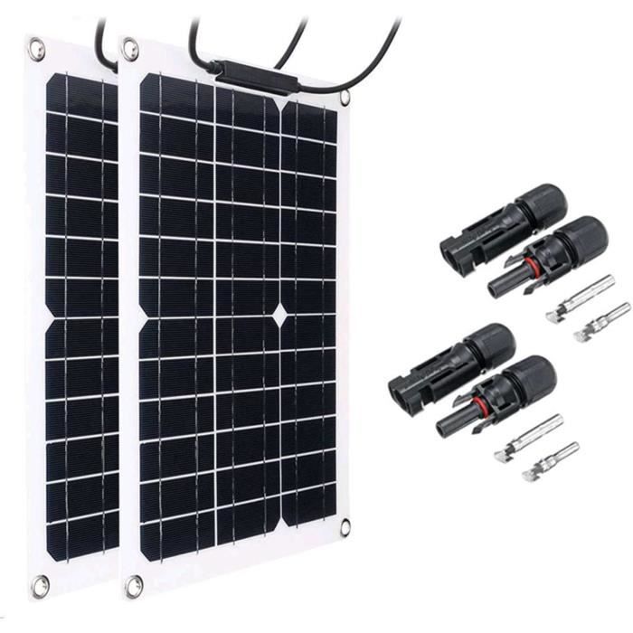 600W 12V Système Solaire Kit 2Pcs 300W Panneau Solaire Flexible Monocristallin Cellule Module ...
