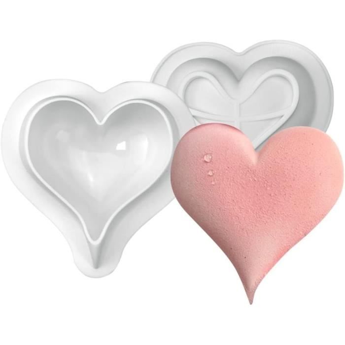 Moulle Silicone Coeur 3D, Moule de Cuisson en Forme de Diamant Coeur ...