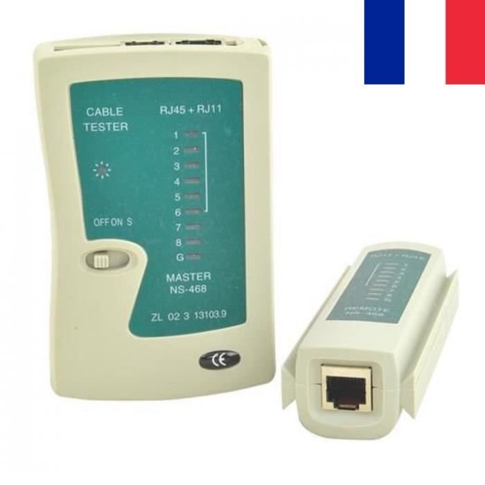 Testeur de Câble Réseau Ethernet RJ45 RJ11 Informatique Téléphonique ...