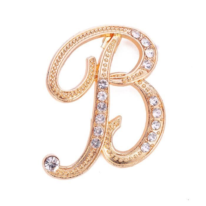 1 PC Cristal 26 Lettres Anglaises Broche Broche Couple Memorial Bijoux ...