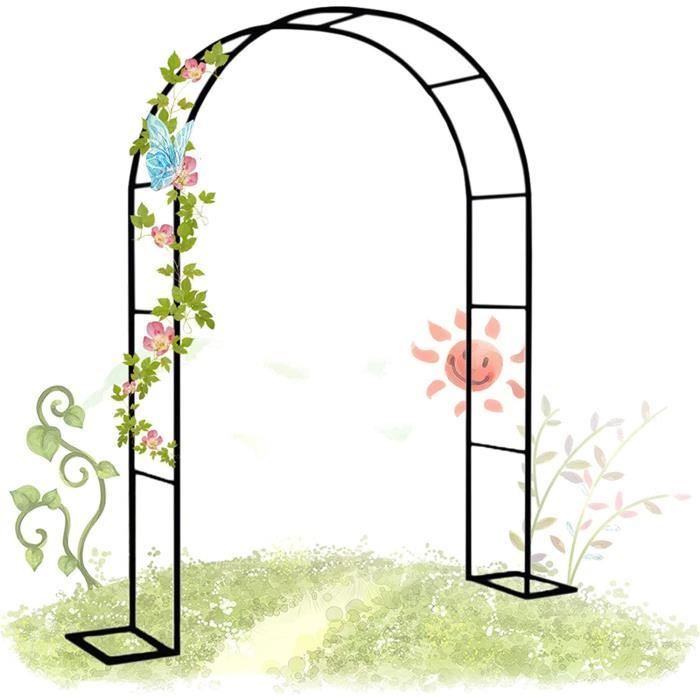 Arche a Rosiers en Métal Noir Arche de Jardin de Mariage Arceau Rosier ...