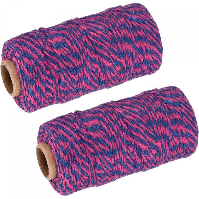 Ficelle Emballage Corde Emballage Coton Ficelle 100M-109 Rose Rouge et ...
