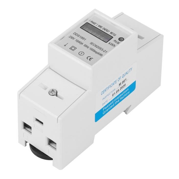 Compteur monophasé 2P, compteur monophasé, étendre la voie Terminal Din ...