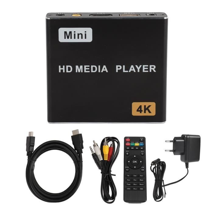 HURRISE lecteur multimédia USB HD Mini lecteur multimédia HD 4K ...