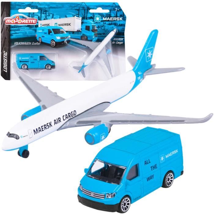 Maersk - Majorette - Sõidukikomplekt lennuk ja buss - Bleu - Garçon ...