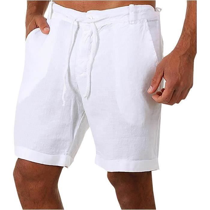SHORT d'été Ample en Lin Homme Décontracté de Plage Léger Confortable ...