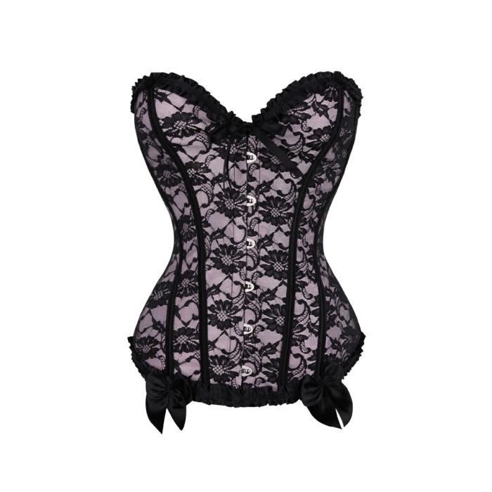 Bustier femme,Femmes Maille Grille Lingerie Basque Corselet Bustier ...