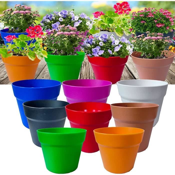 Eaaerr Pot de Fleur, 8 Pièces Pots de Fleurs avec Trous de ainage Pots ...
