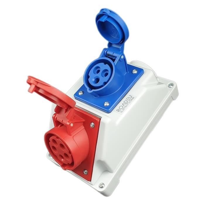 Prise Murale Combinée - Répartiteur Mural 16 A - Prise Cee 5P Avec ...